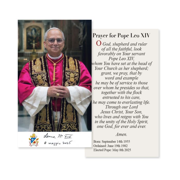 5P-567C Pope Leo XIV Holy Card with Prayer-Official Photo Image ...