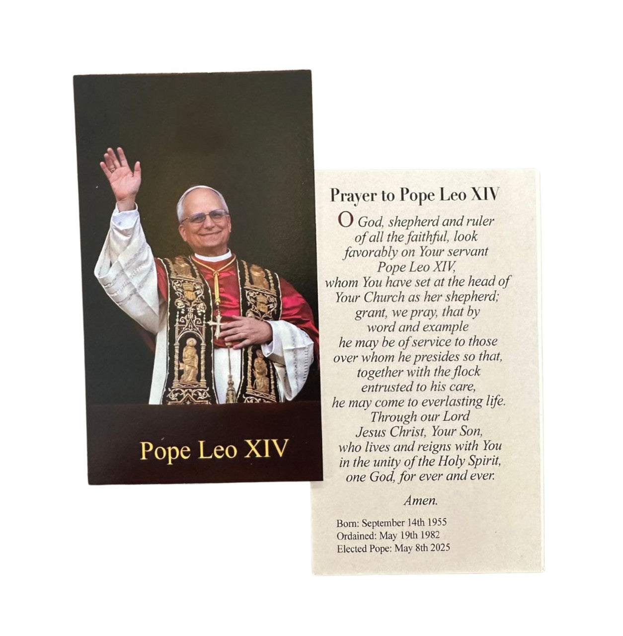 5P-567C Pope Leo XIV Paper Holy Card– Patrick Baker and Sons