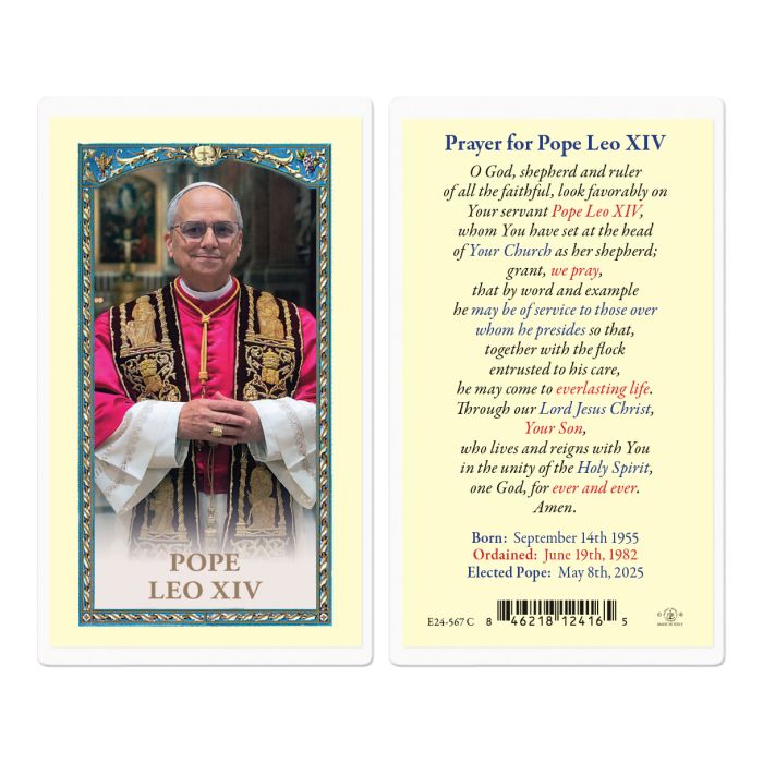 E24-567C Pope Leo XIV Official Portrait Laminated Holy Card– Patrick ...