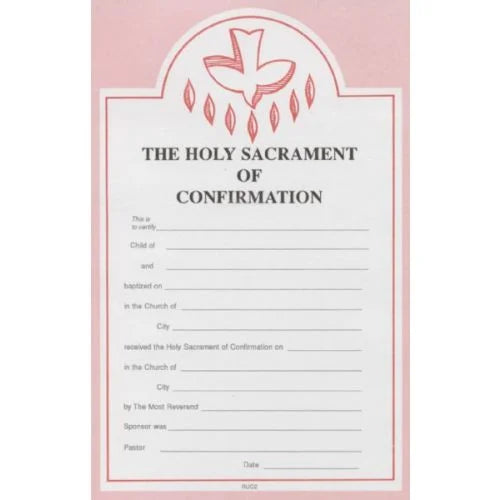 RUC 2 CONFIRMATION CERTIFICATES 50 PER PAD– Patrick Baker and Sons