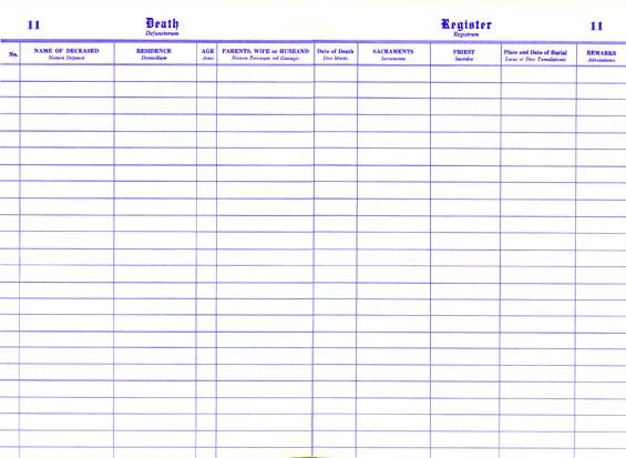 192 Death Register, Small Edition– Patrick Baker Church Goods
